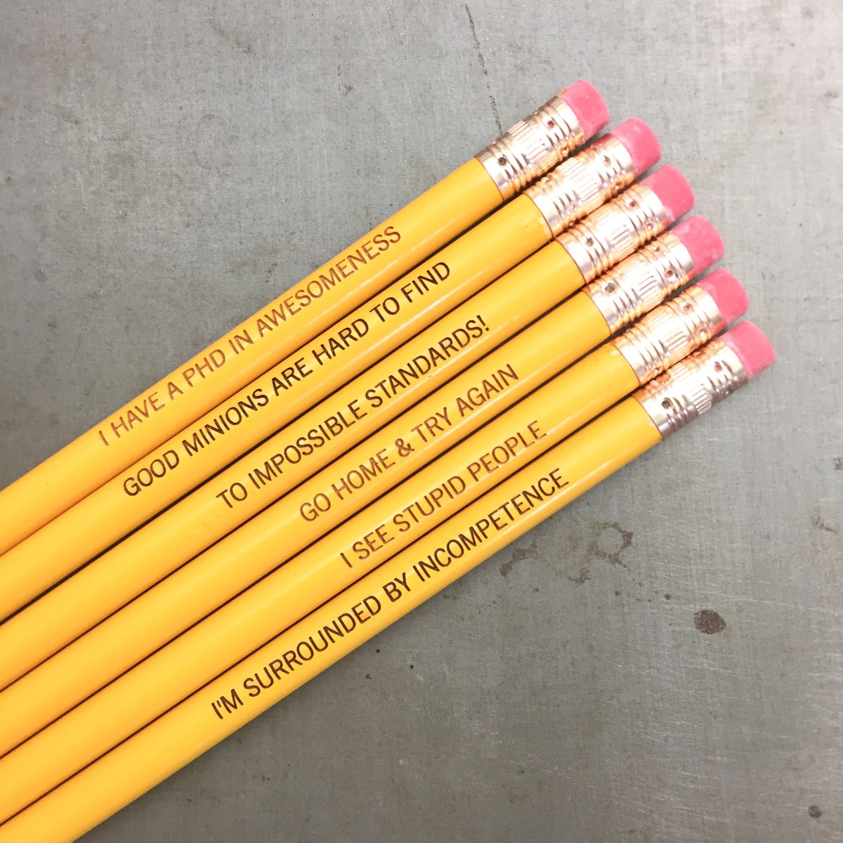 snarky misanthrope pencil set (6 pencils) – The Carbon Crusader