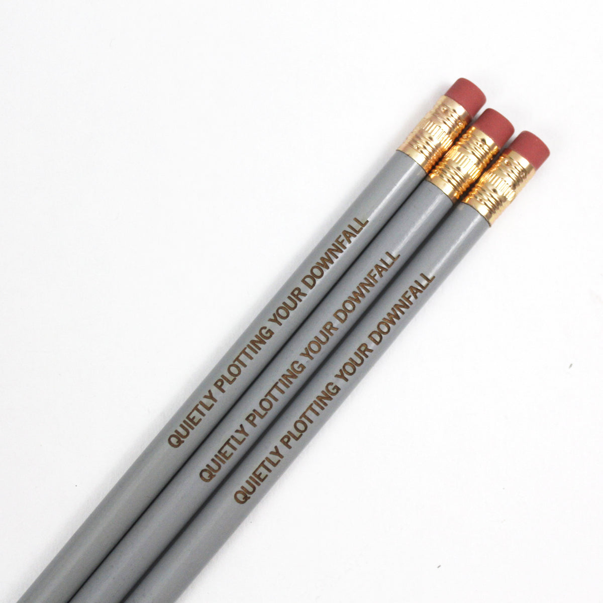 Quietly plotting your downfall pencils in silver ( 3 Pencil Set ) – The ...